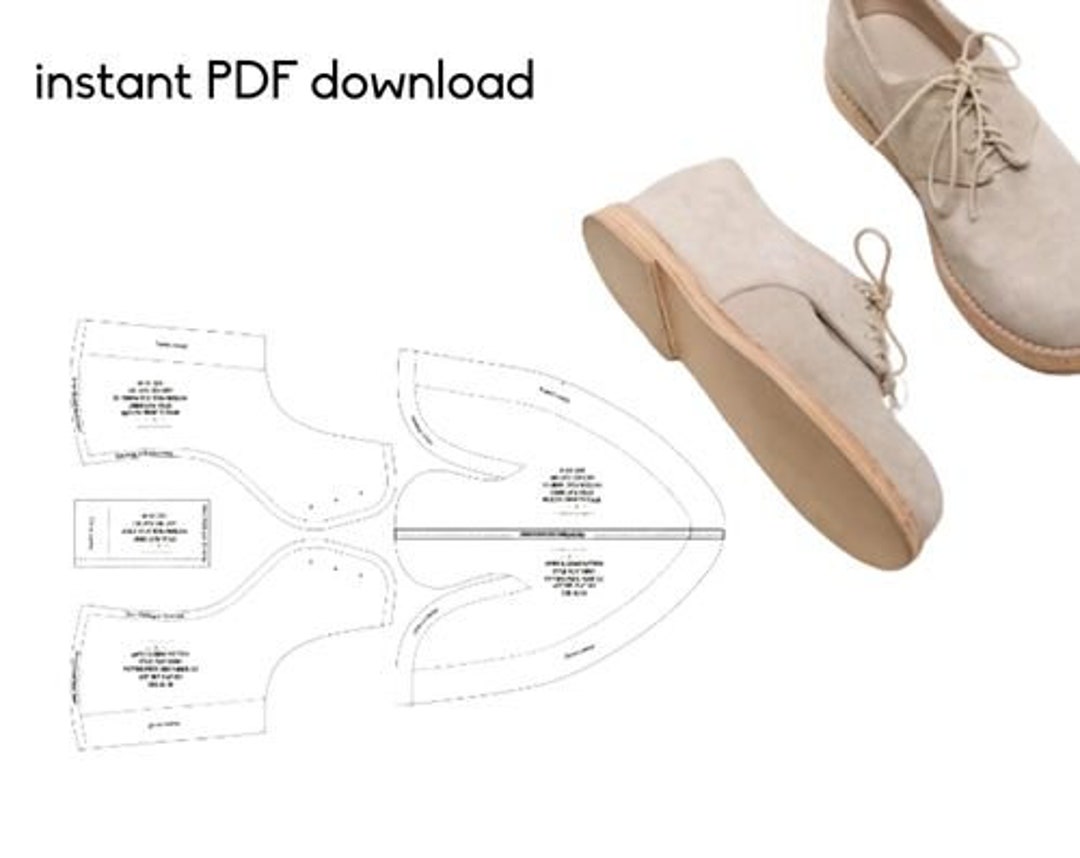 Digital PDF Shoe Pattern for Women - Derby / Brogue Sewing Pattern ...