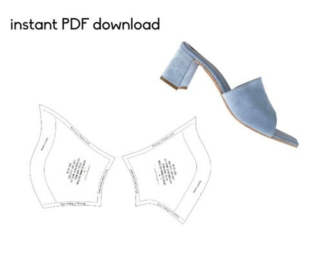 Digital PDF Shoe Pattern for Women High Heel Mule Sewing Pattern ...
