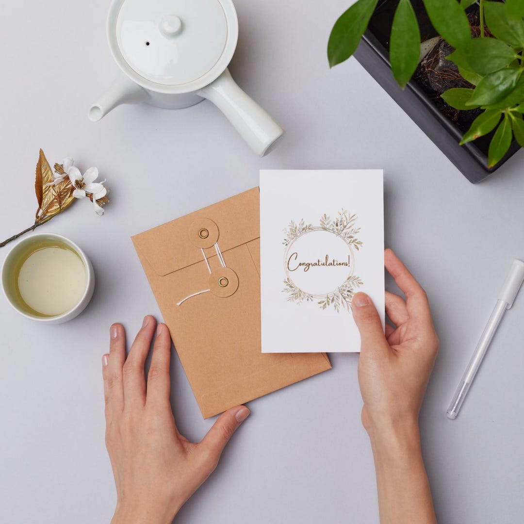 Printable Congratulations Card | Minimalist Floral Greeting Card ...