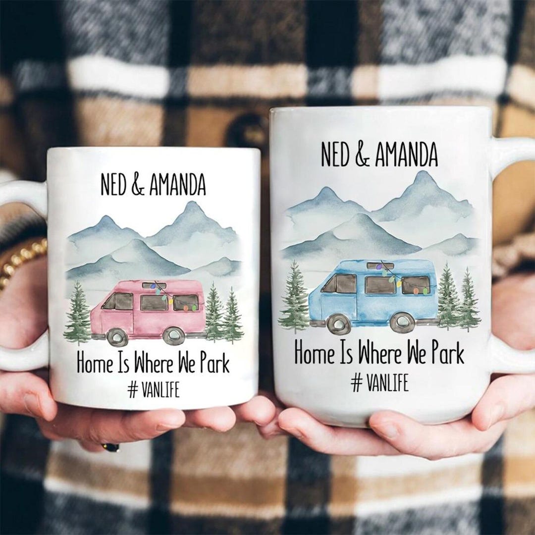 Van Life Couple Mug, Personalized Camper Mug, Custom Name Travel Mug ...