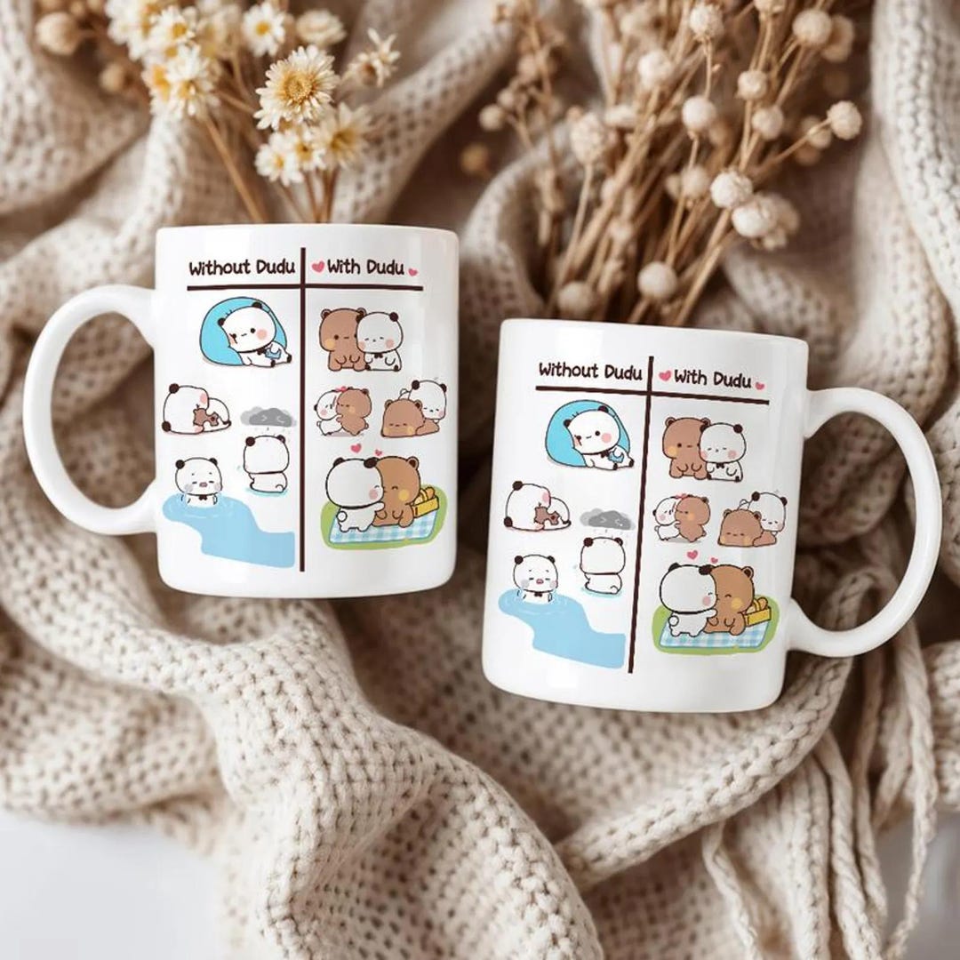 Cute Bear Couple Mug, Without You With You Mug, Funny Love Comparison ...