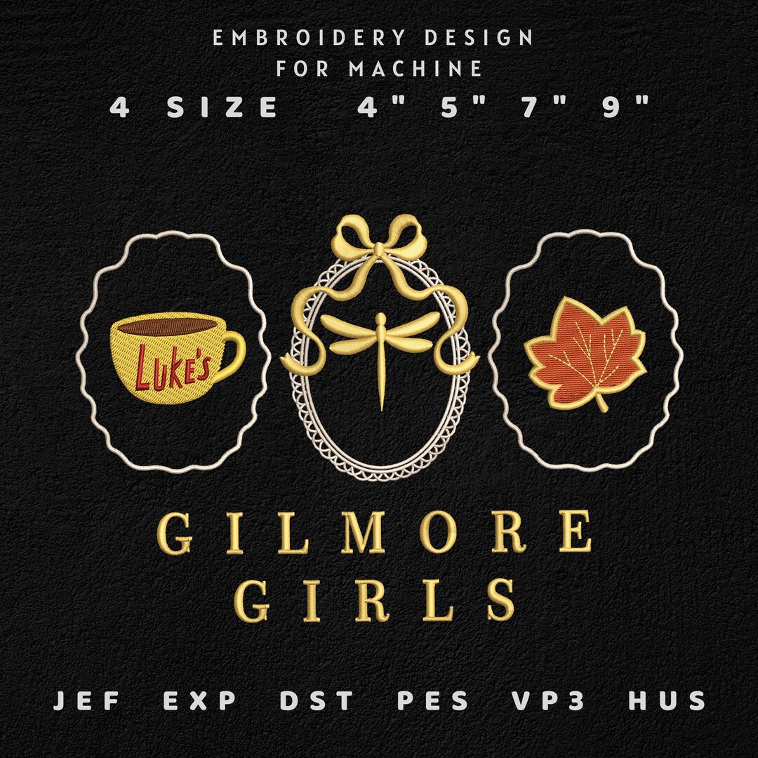Gilmore Girl Embroidery Design, Stars Hollow Autumn Embroidery File ...