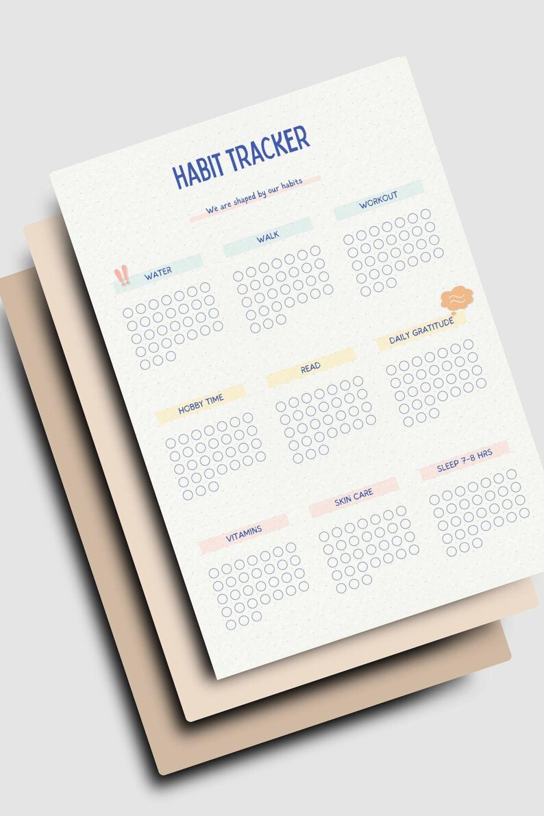 Habit Tracker | Printable PDF | A4 & US Letter | Minimalist | Instant ...