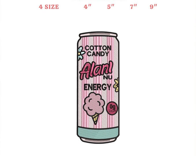Cotton Candy Energy Drink Embroidery Design, Cute Soda Can Machine ...