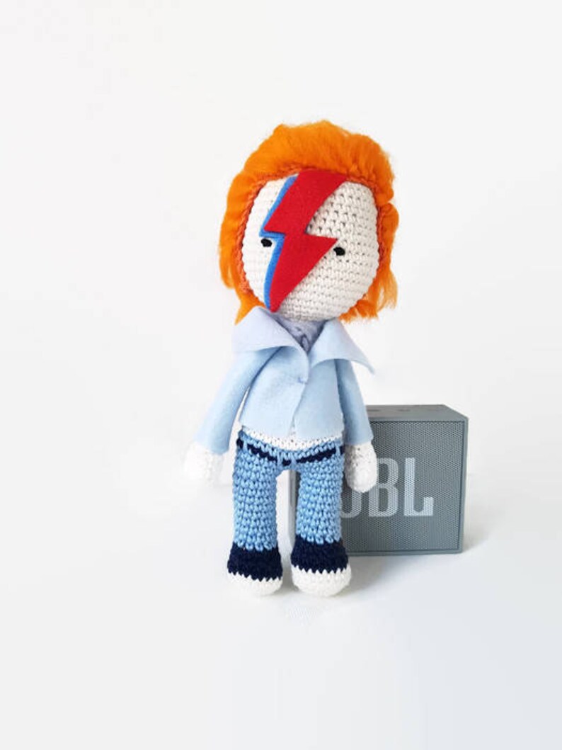 Ziggy Stardust Crochet Doll David Bowie Amigurumi Doll David Etsy
