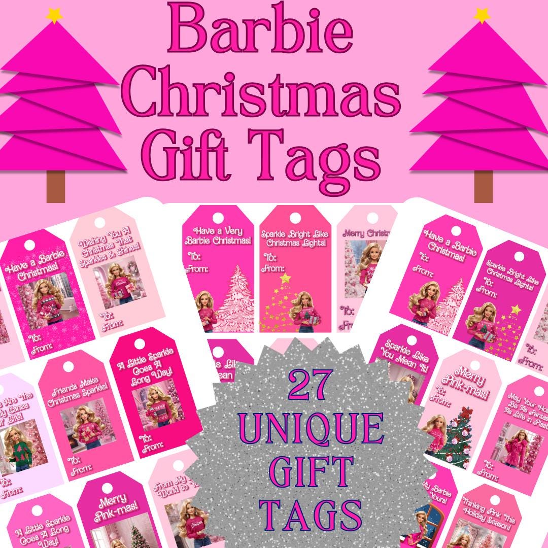 Barbie Christmas Gift Tags- Digital Download - Etsy