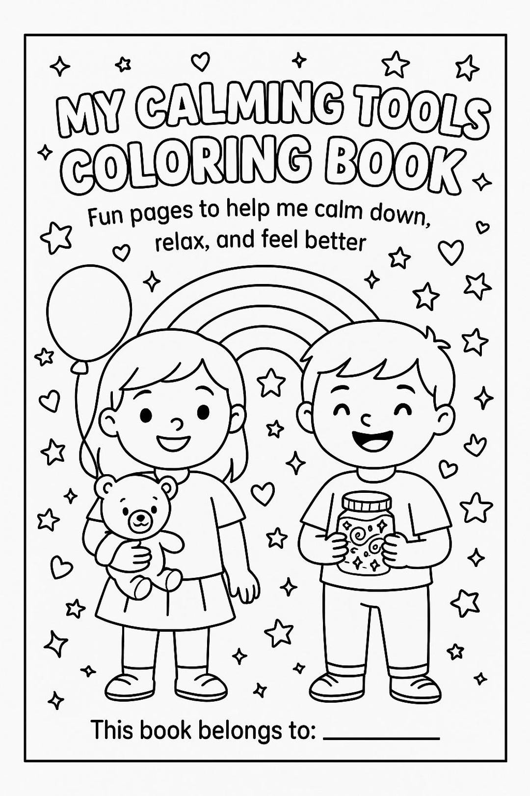 Kids Calming Tools Coloring Book | 32 Printable Pages for Emotions ...
