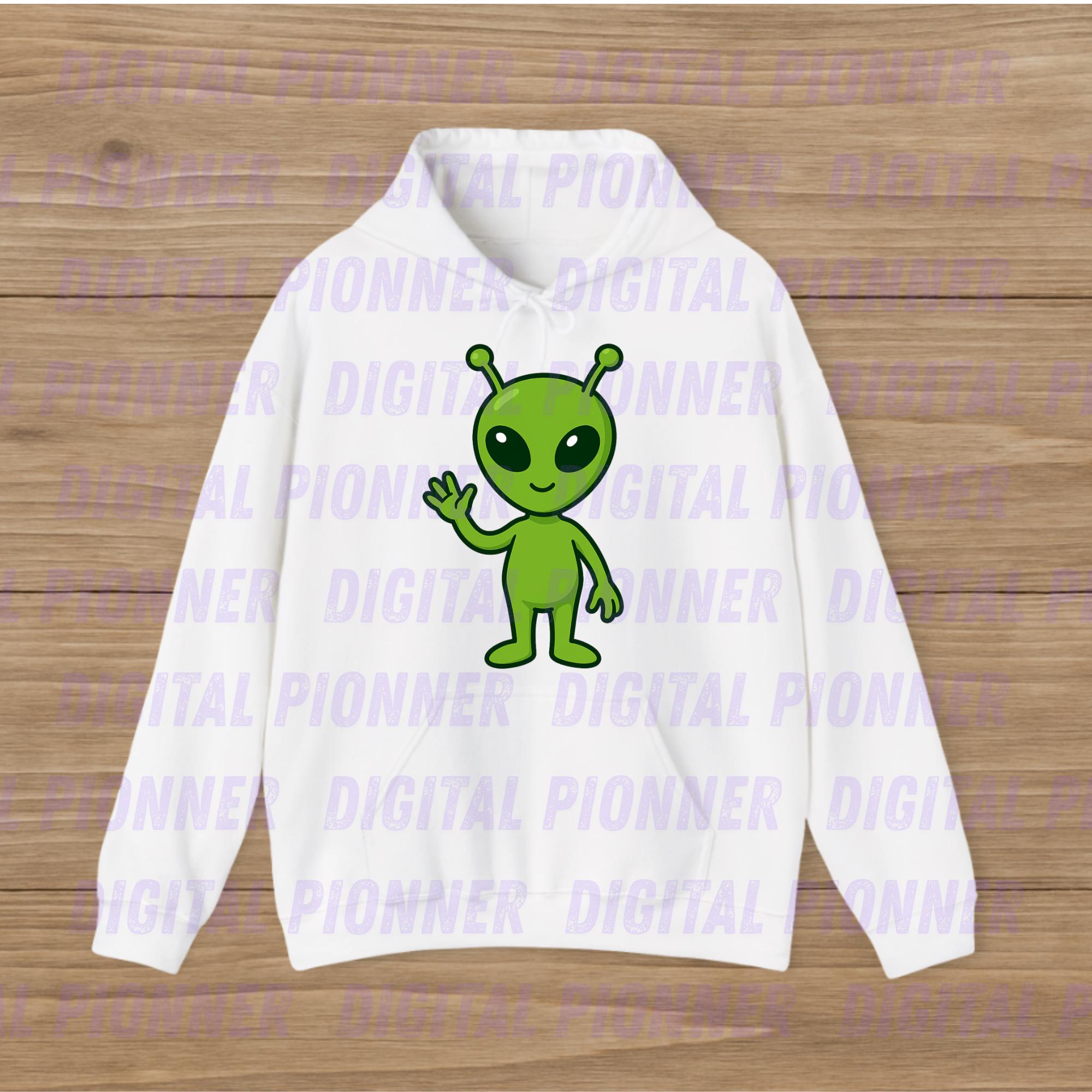Waving Alien, Digital Art, Digital Product - Etsy