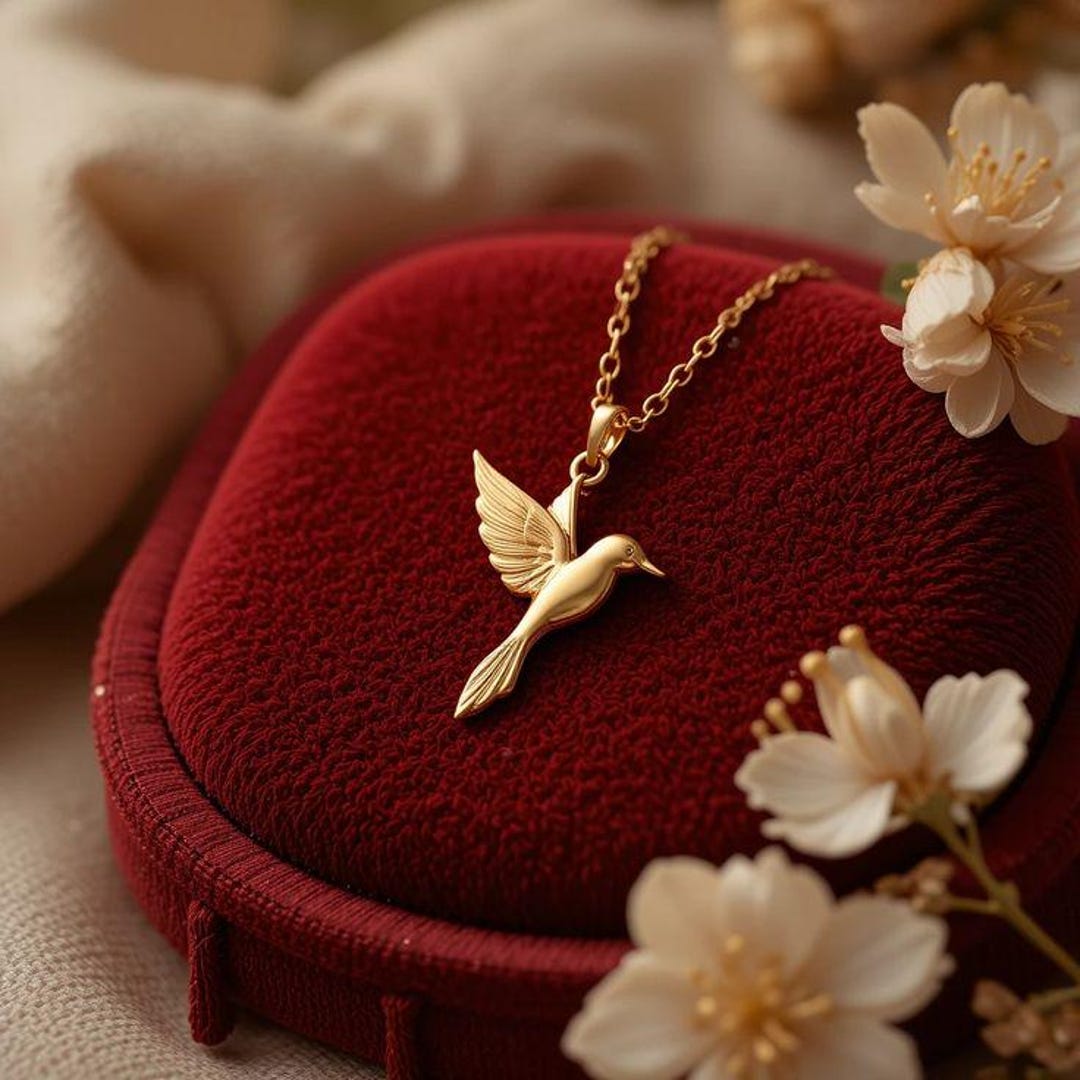 Minimalist Gold Flying Bird Pendant Necklace - Etsy