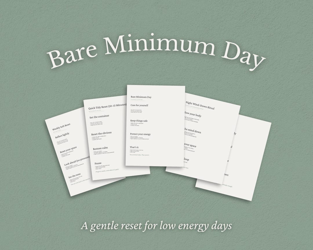 Bare Minimum Day Printable - Gentle To-do List for Low Energy Days - Etsy
