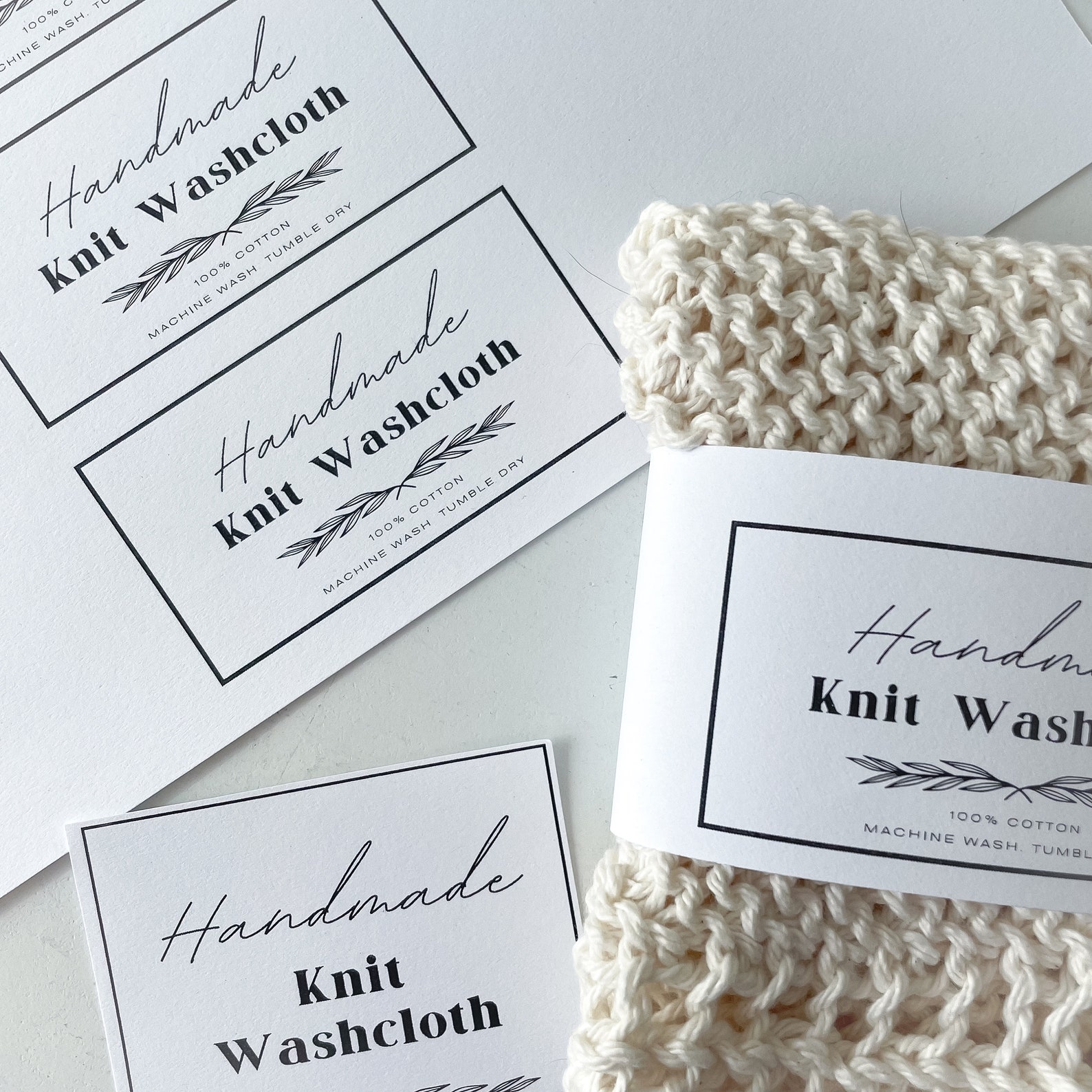 PRINTABLE Knit Washcloth Wrap Labels - Etsy