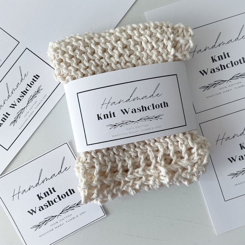 PRINTABLE Knit Washcloth Wrap Labels - Etsy