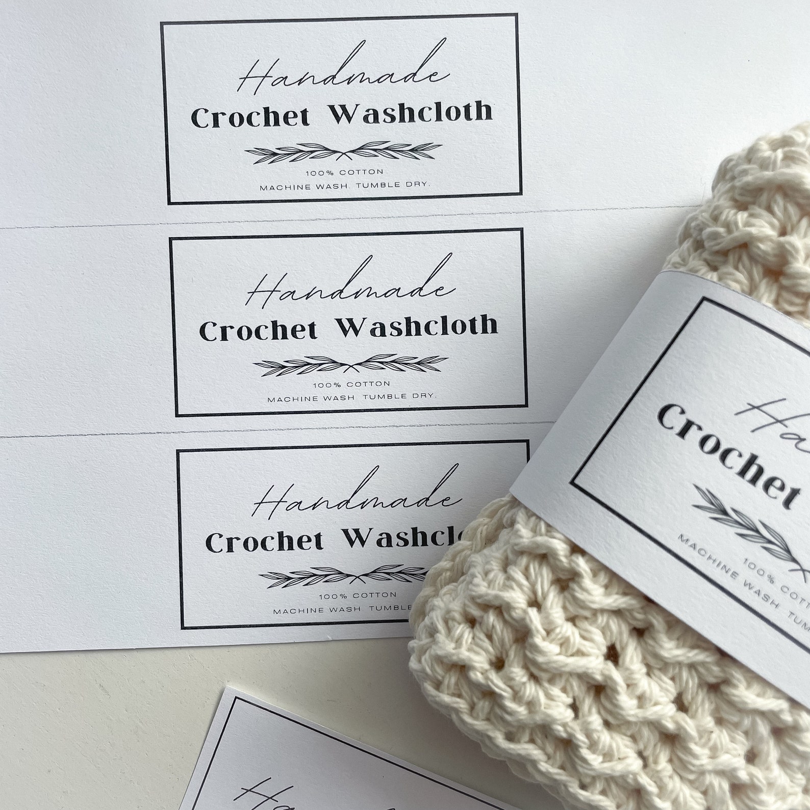 PRINTABLE Crochet Washcloth Wrap Labels - Etsy