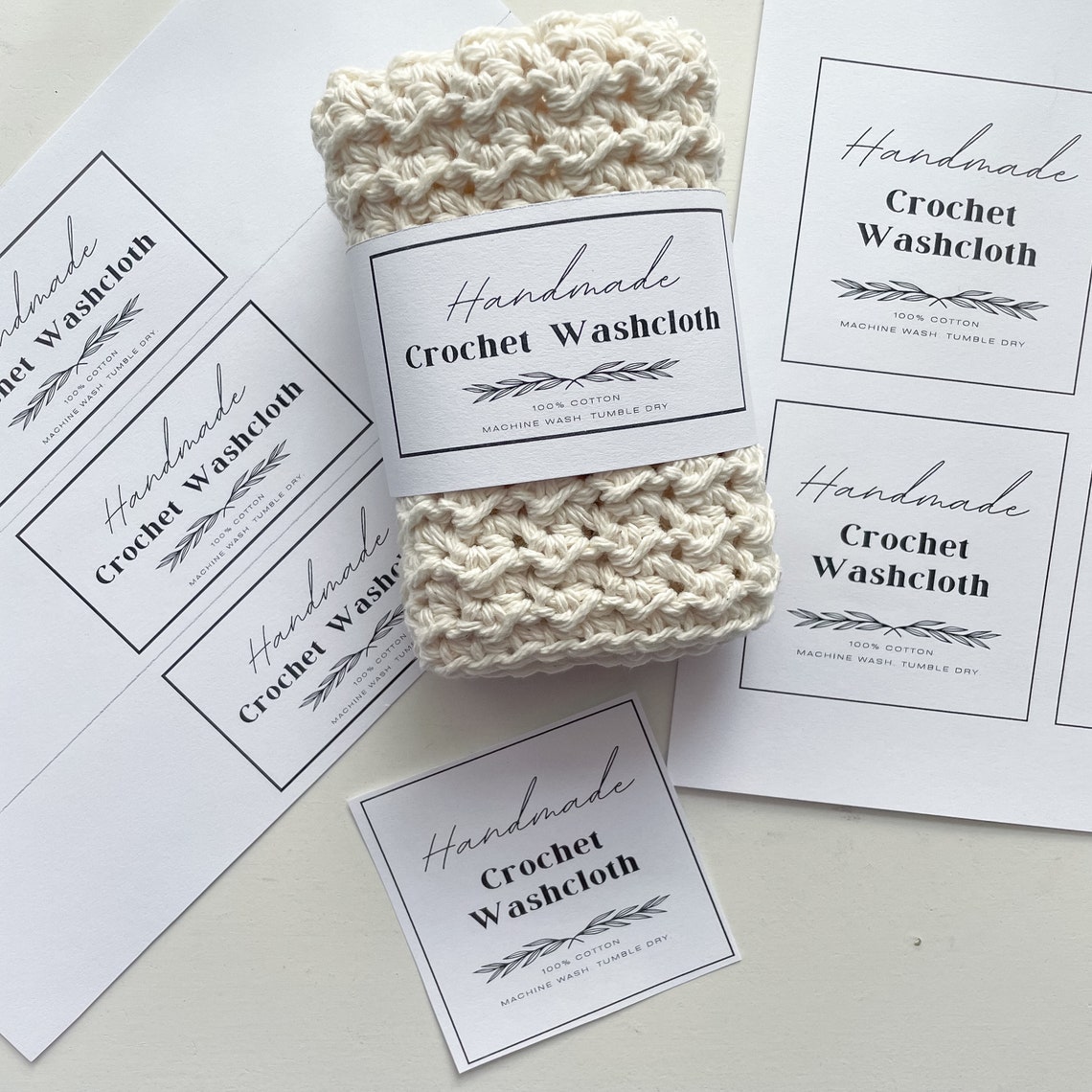 PRINTABLE Crochet Washcloth Wrap Labels - Etsy