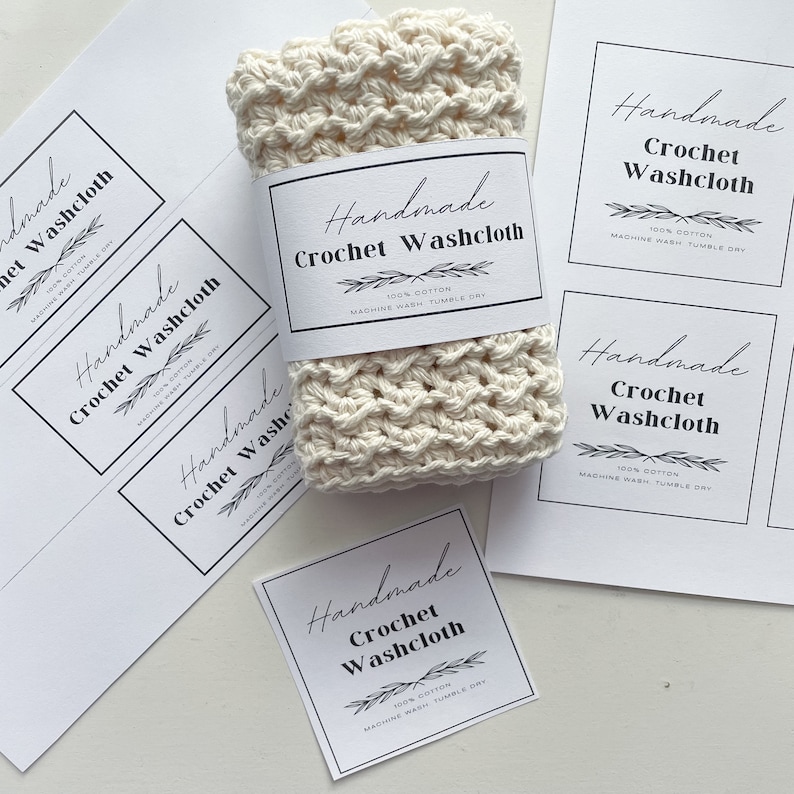 PRINTABLE Crochet Washcloth Wrap Labels - Etsy