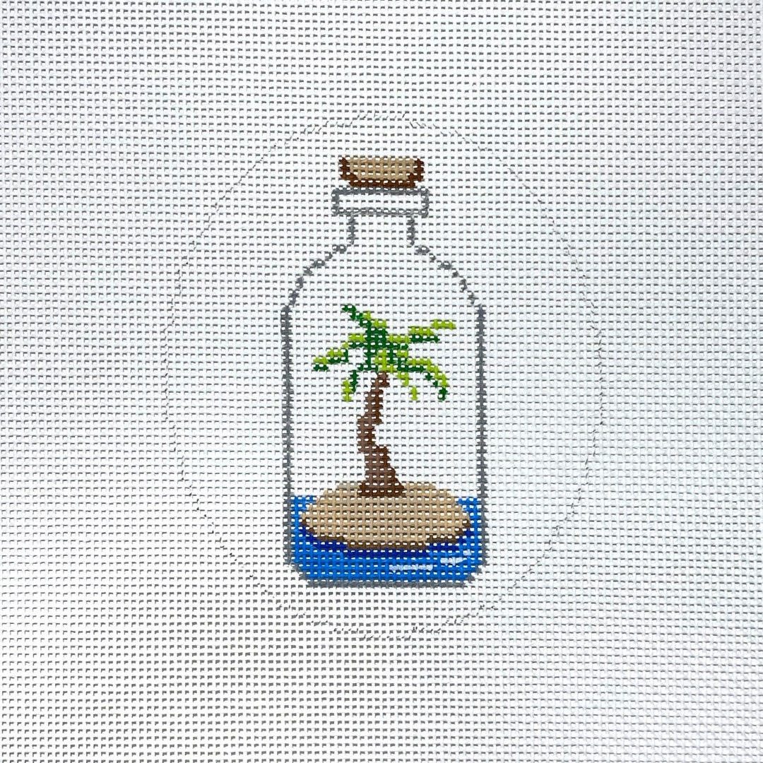 Hand Painted Palm Tree in A Bottle Needlepoint Canvas by ...