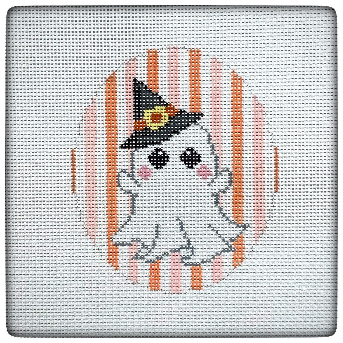 Hand Painted Halloween Witch Ghost Needlepoint Canvas by ...
