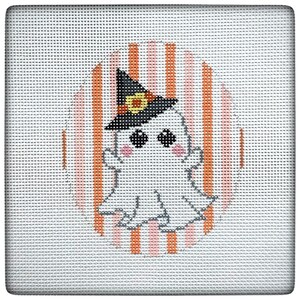 Hand Painted Halloween Witch Ghost Needlepoint Canvas by ...