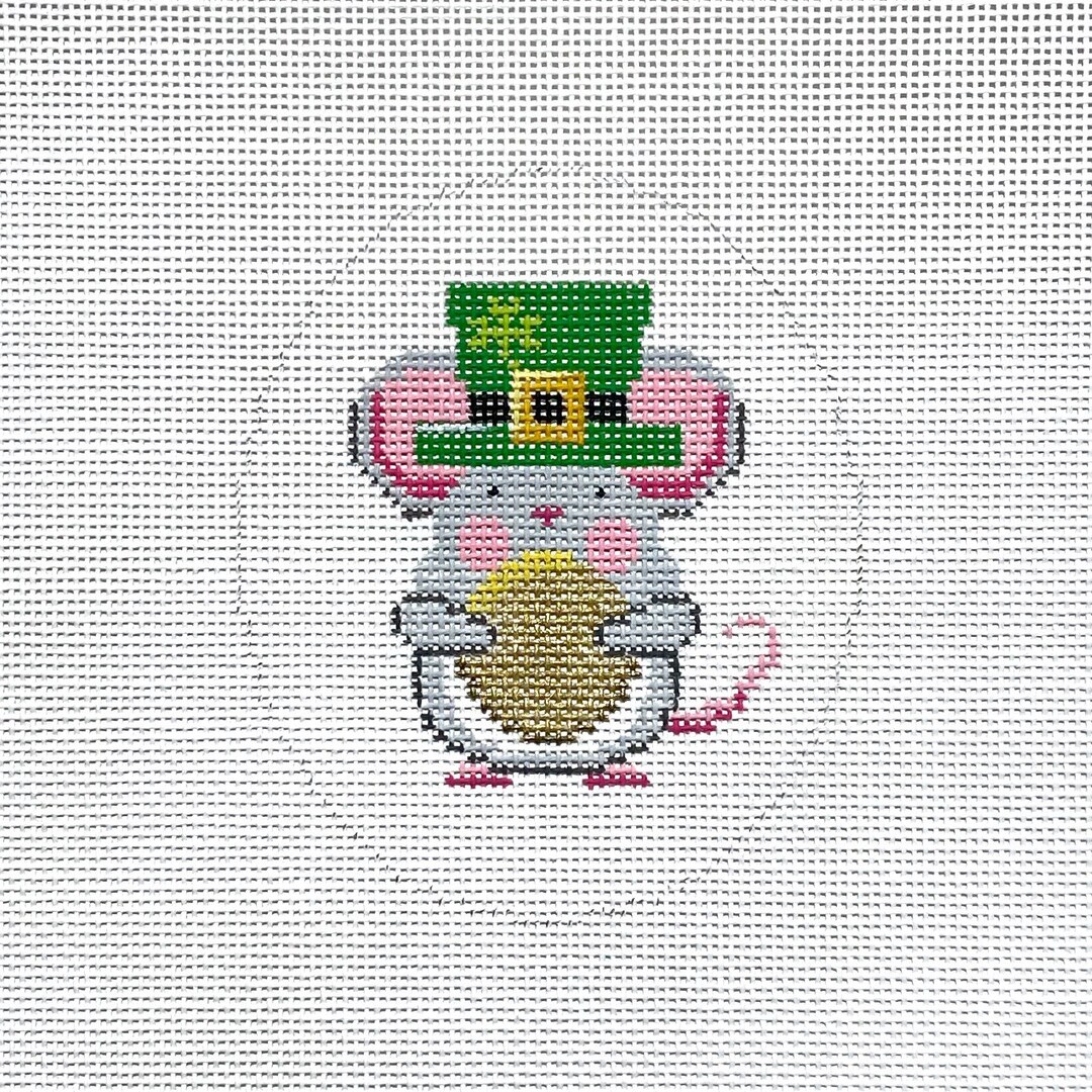 Hand Painted St. Patrick’s Day Mouse Needlepoint Canvas by ...