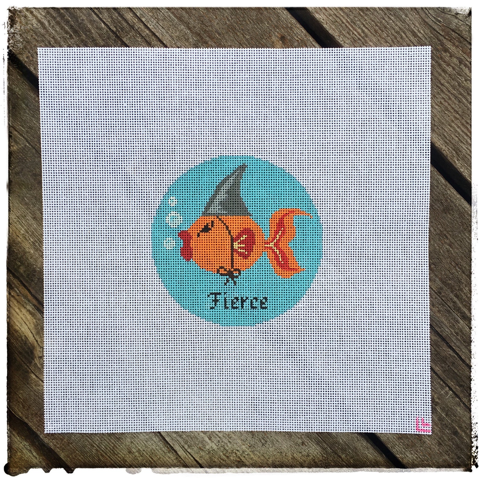 Hand Painted Fierce Shark Needlepoint Canvas by | Etsy