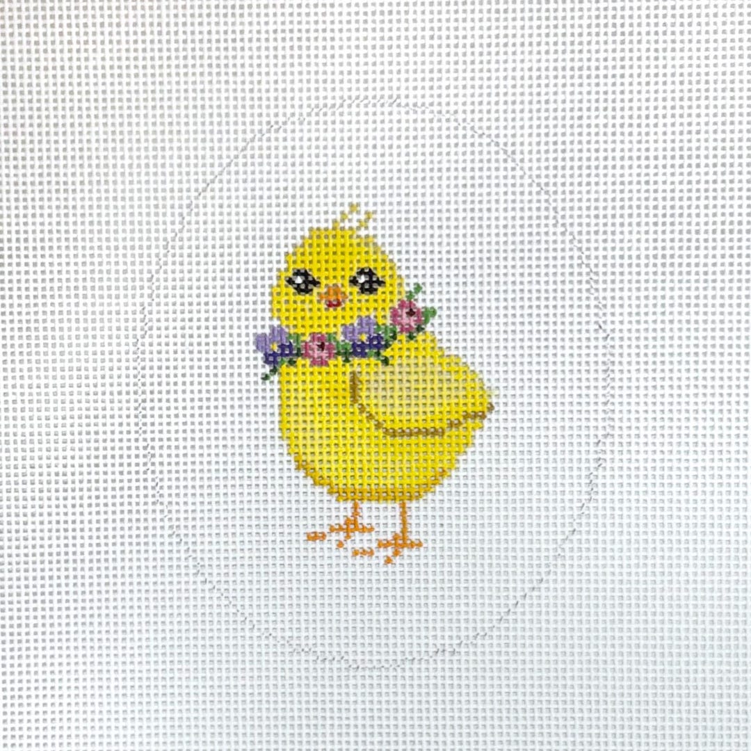 Hand Painted Easter Chick With Garland Canvas by Mypinksugarlife - Etsy