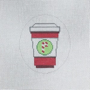 Hand Painted Christmas Coffee Needlepoint Canvas by Mypinksugarlife - Etsy