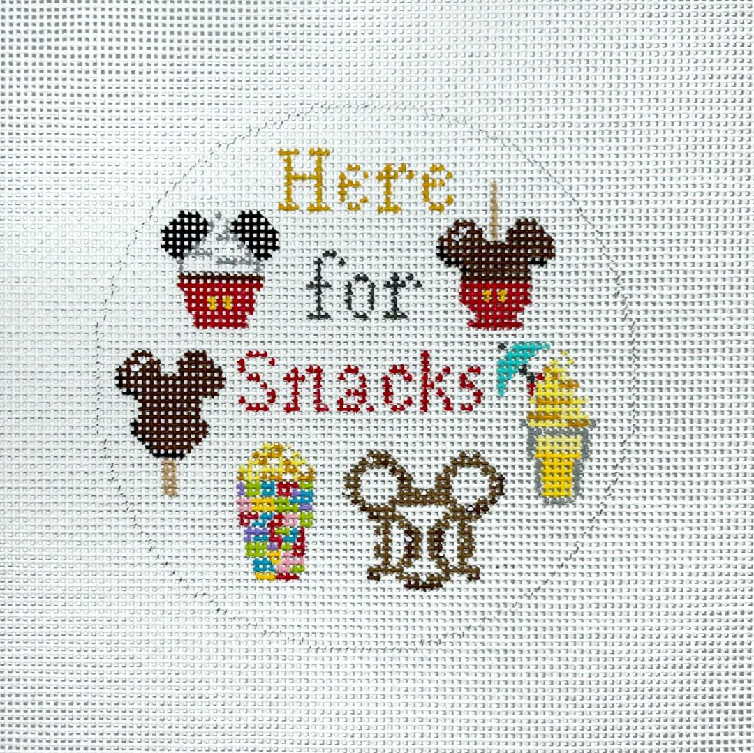 Hand Painted Here for Snacks Needlepoint Canvas by Mypinksugarlife - Etsy