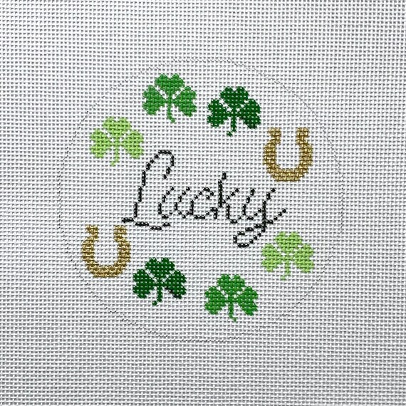 Hand Painted Shamrock Lucky Canvas by Mypinksugarlife | Etsy