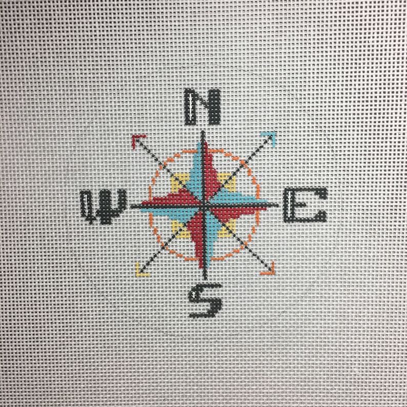 Hand Painted Compass Rose Canvas by Mypinksugarlife - Etsy