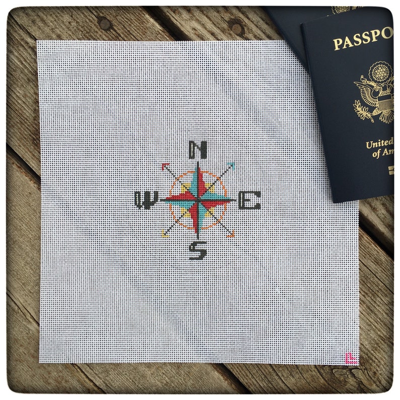 Hand Painted Compass Rose Canvas by Mypinksugarlife - Etsy