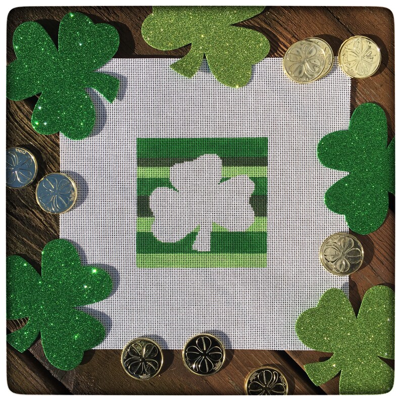 Hand Painted Shamrock Striped 4 X 4 Ornament - Etsy