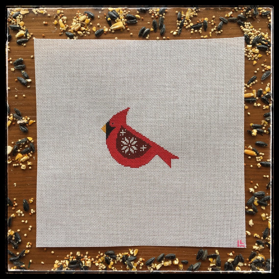 Hand Painted Scandinavian Winged Cardinal Canvas by Mypinksugarlife - Etsy