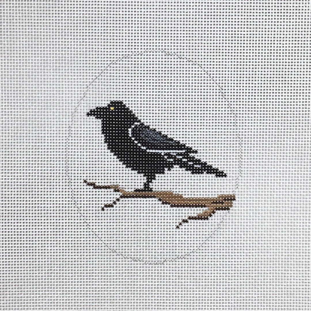 Hand Painted Crow / Raven Needlepoint Canvas by Mypinksugarlife - Etsy