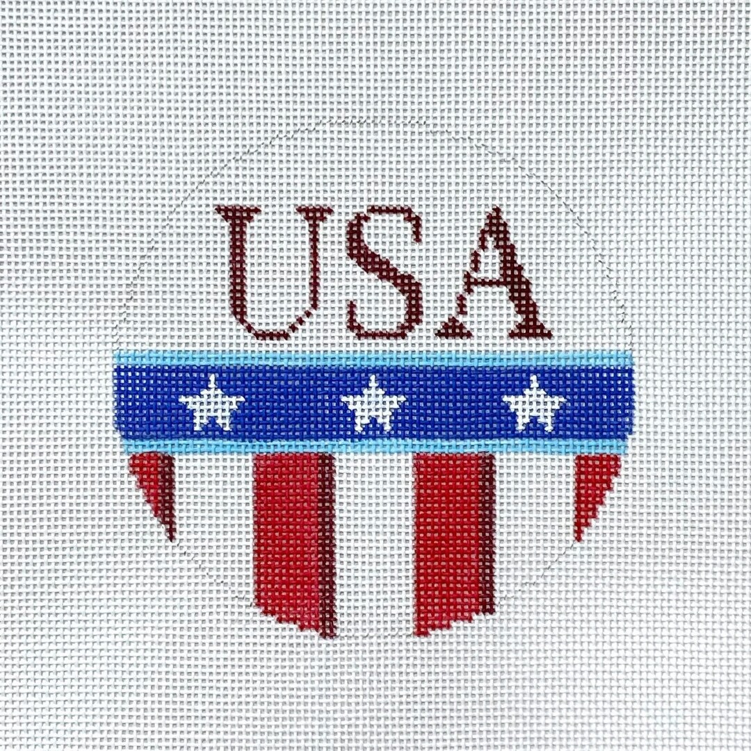 Hand Painted USA Needlepoint Canvas by Mypinksugarlife - Etsy
