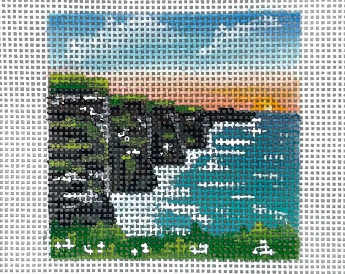 Hand Painted Cliffs of Moher Needlepoint Canvas by Mypinksugarlife - Etsy