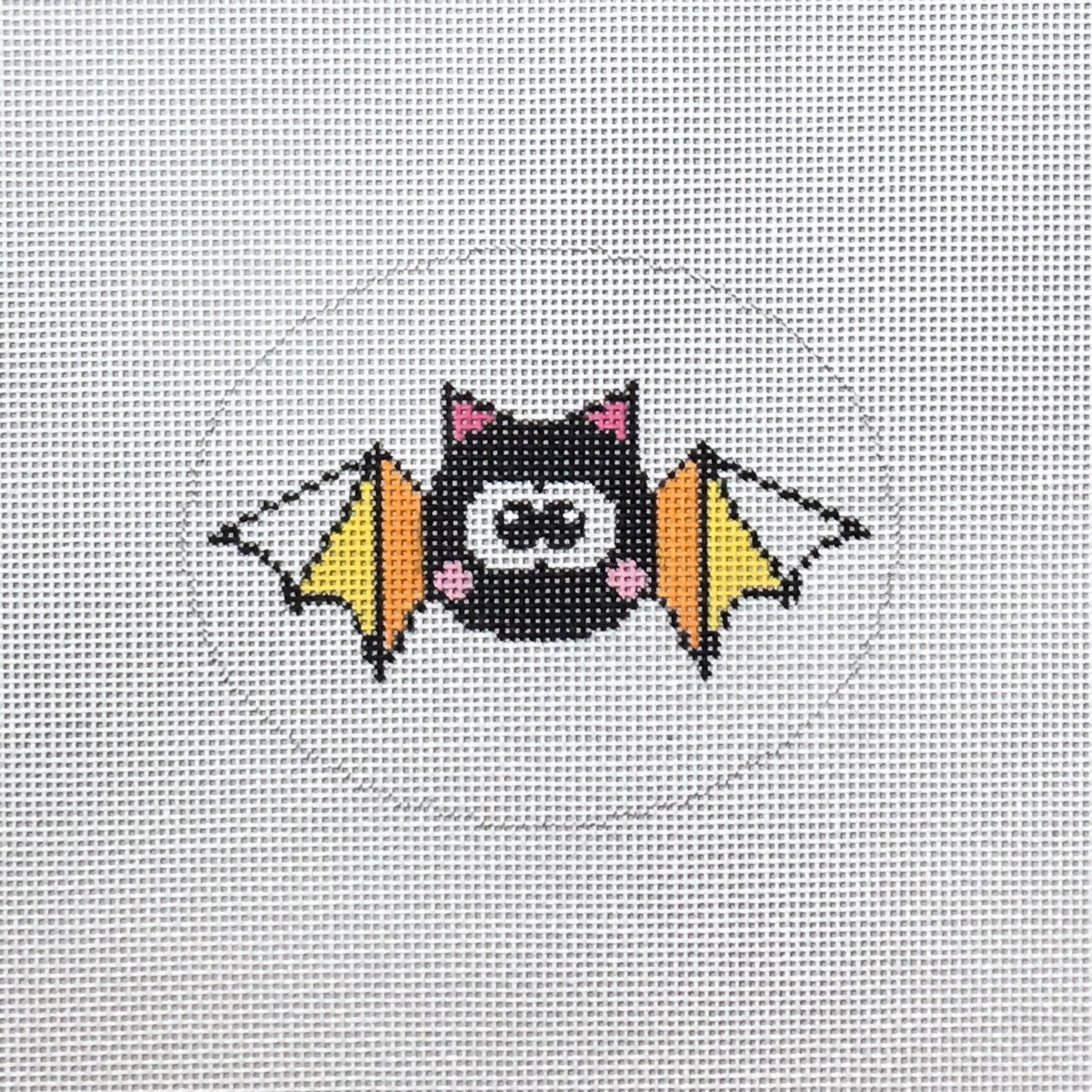 Hand Painted Candy Corn Bat Needlepoint Canvas by | Etsy