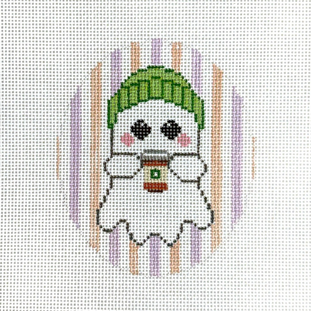Hand Painted Halloween Beanie Ghost Needlepoint Canvas by ...