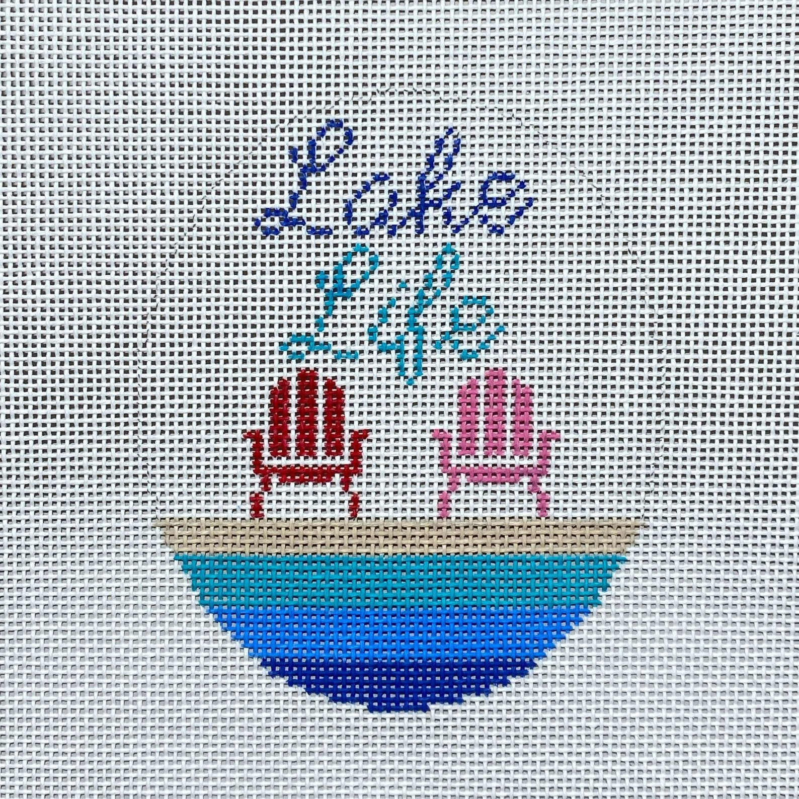 Hand Painted Lake Life Needlepoint Canvas by Mypinksugarlife - Etsy
