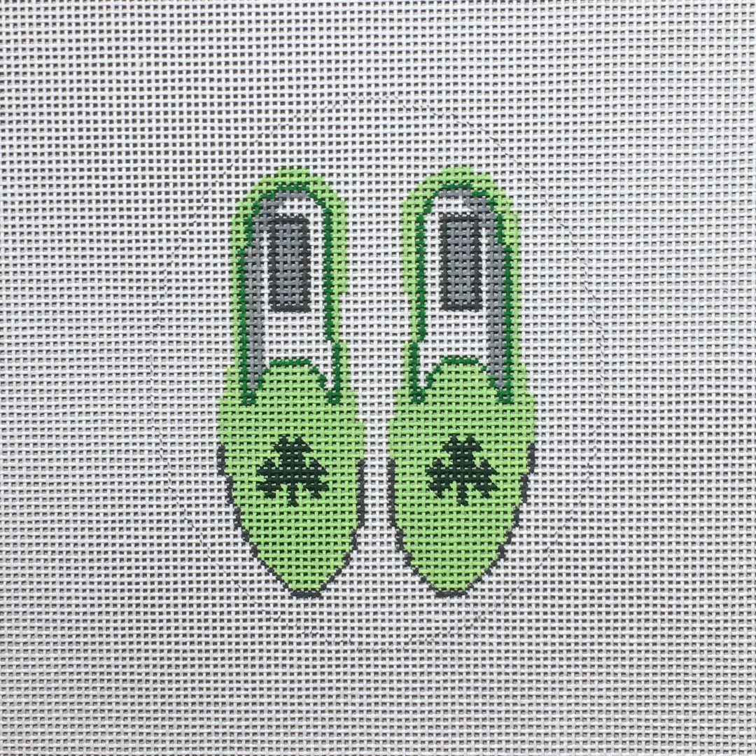 Hand Painted Shamrock Needlepoint Shoes Needlepoint Canvas by ...