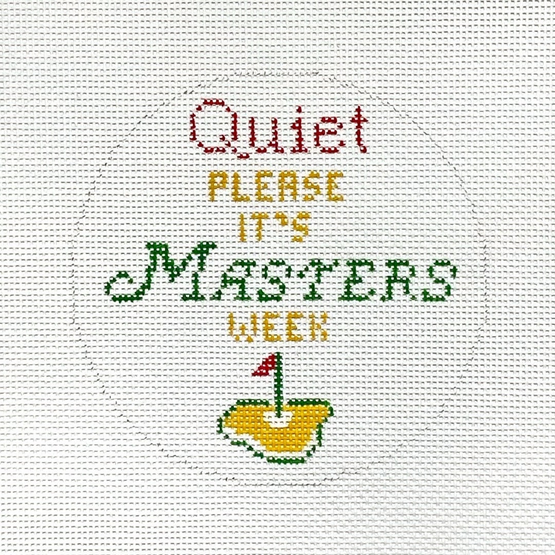 Hand Painted Quiet Please Masters Week Canvas by Mypinksugarlife - Etsy