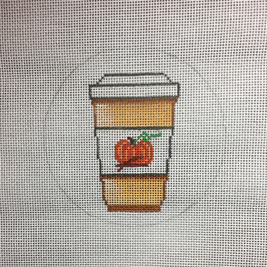 Hand Painted Pumpkin Spice Coffee Needlepoint Canvas by Mypinksugarlife ...