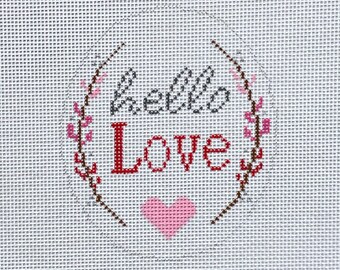 Hand Painted Needlepoint is Love Canvas by Mypinksugarlife | Etsy