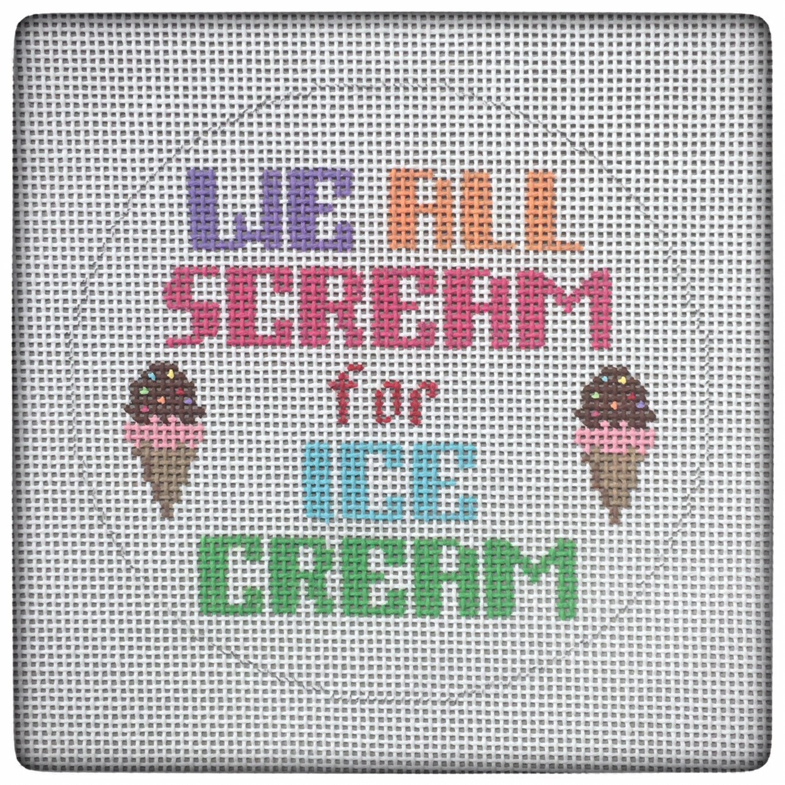 Hand Painted We All Scream for Ice Cream Canvas by | Etsy