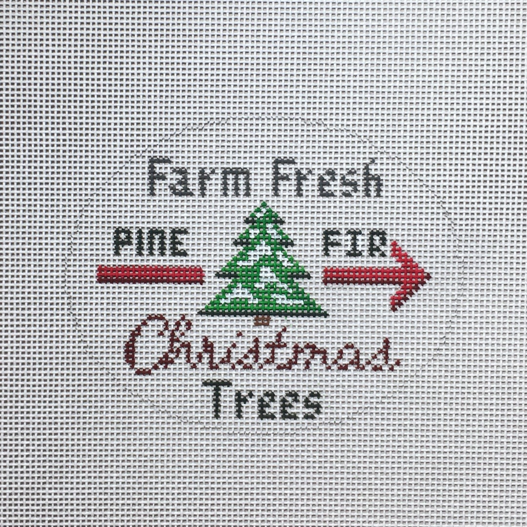 Hand Painted Farm Fresh Christmas Trees Needlepoint Canvas by ...
