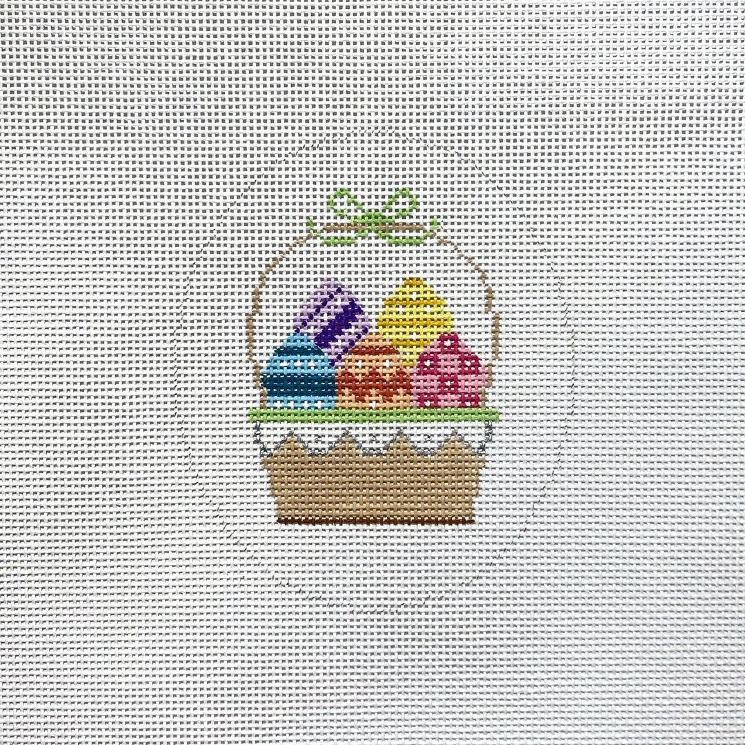 Hand Painted Easter Basket Needlepoint Canvas by Mypinksugarlife - Etsy