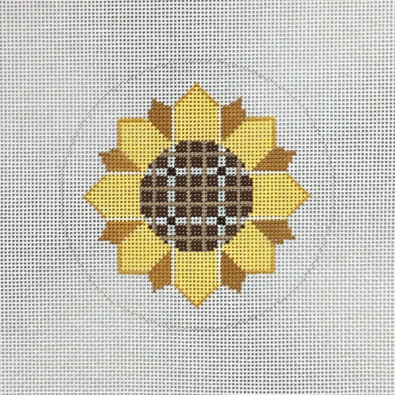 Hand Painted Sunflower Needlepoint Canvas by Mypinksugarlife | Etsy