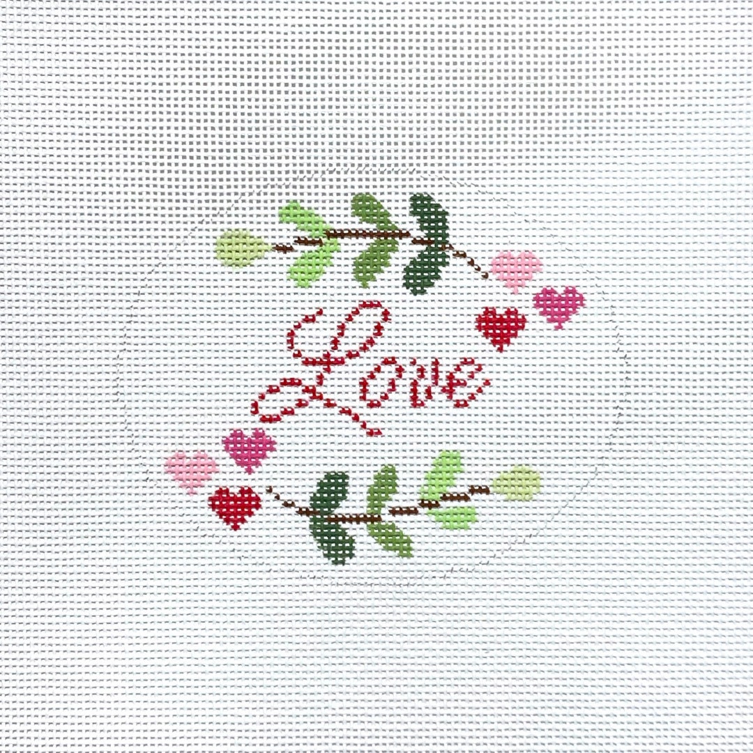 Hand Painted Love Needlepoint Canvas by Mypinksugarlife - Etsy