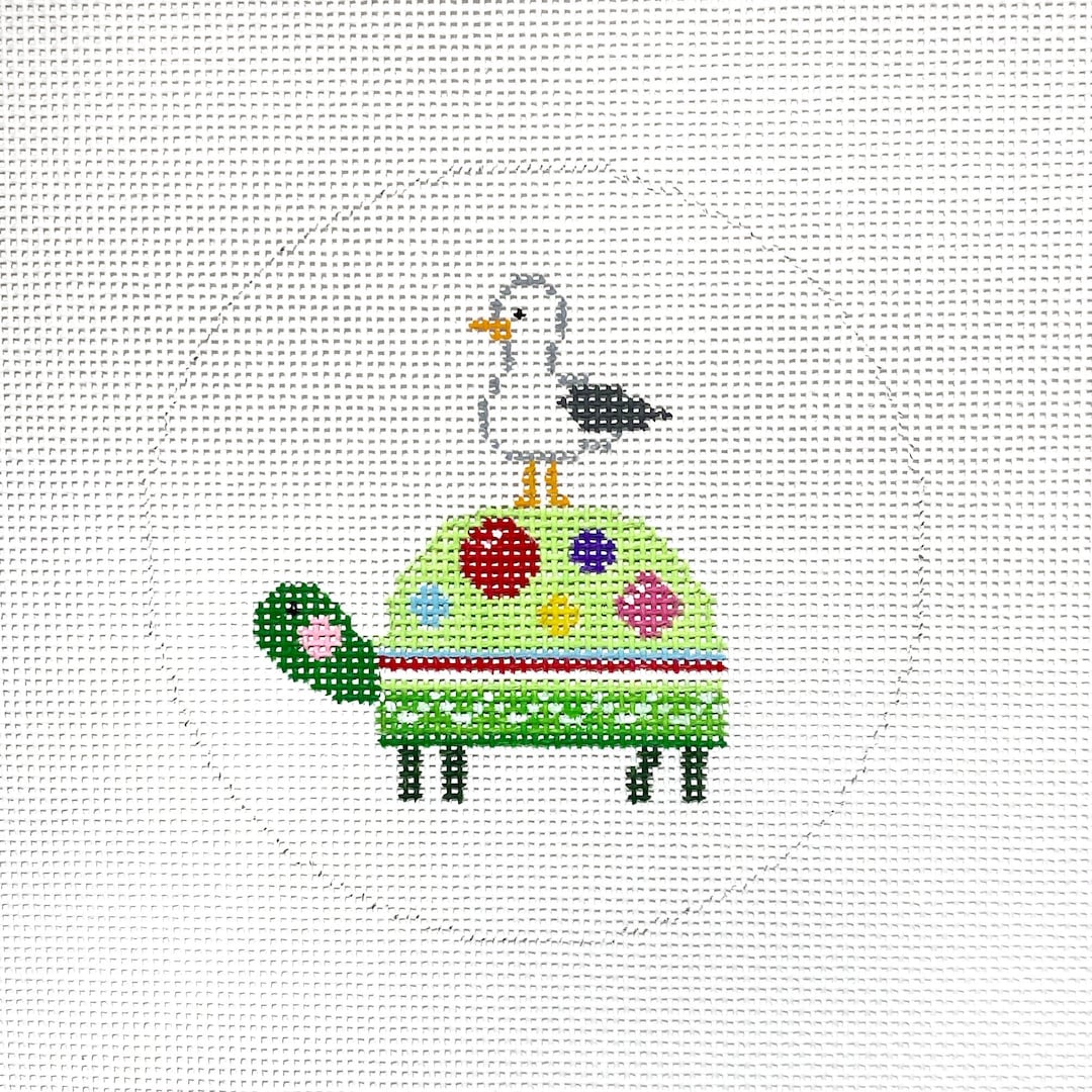 Hand Painted Turtle and Seagull Canvas by Mypinksugarlife - Etsy