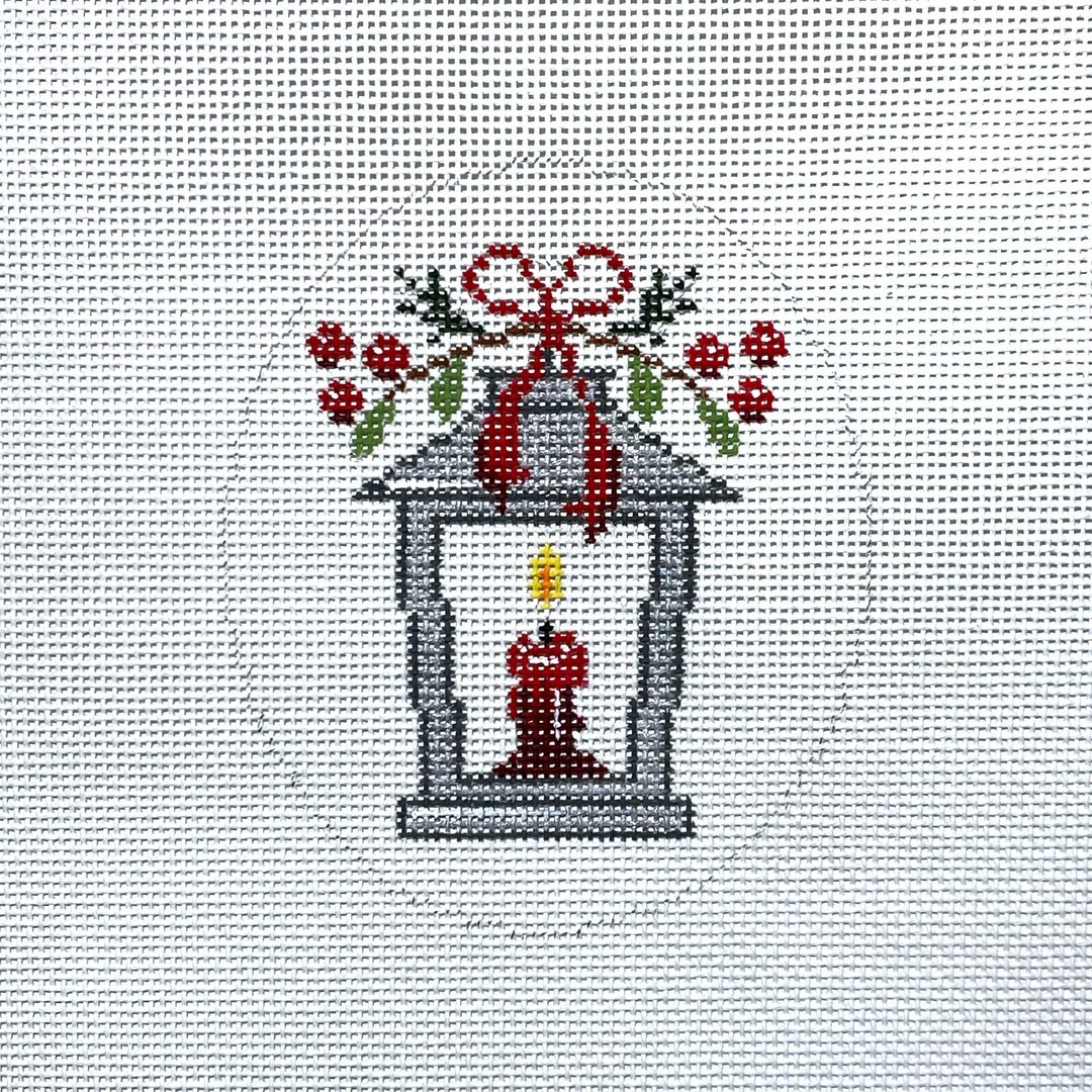 Hand Painted Holiday Lantern Needlepoint Canvas by Mypinksugarlife - Etsy