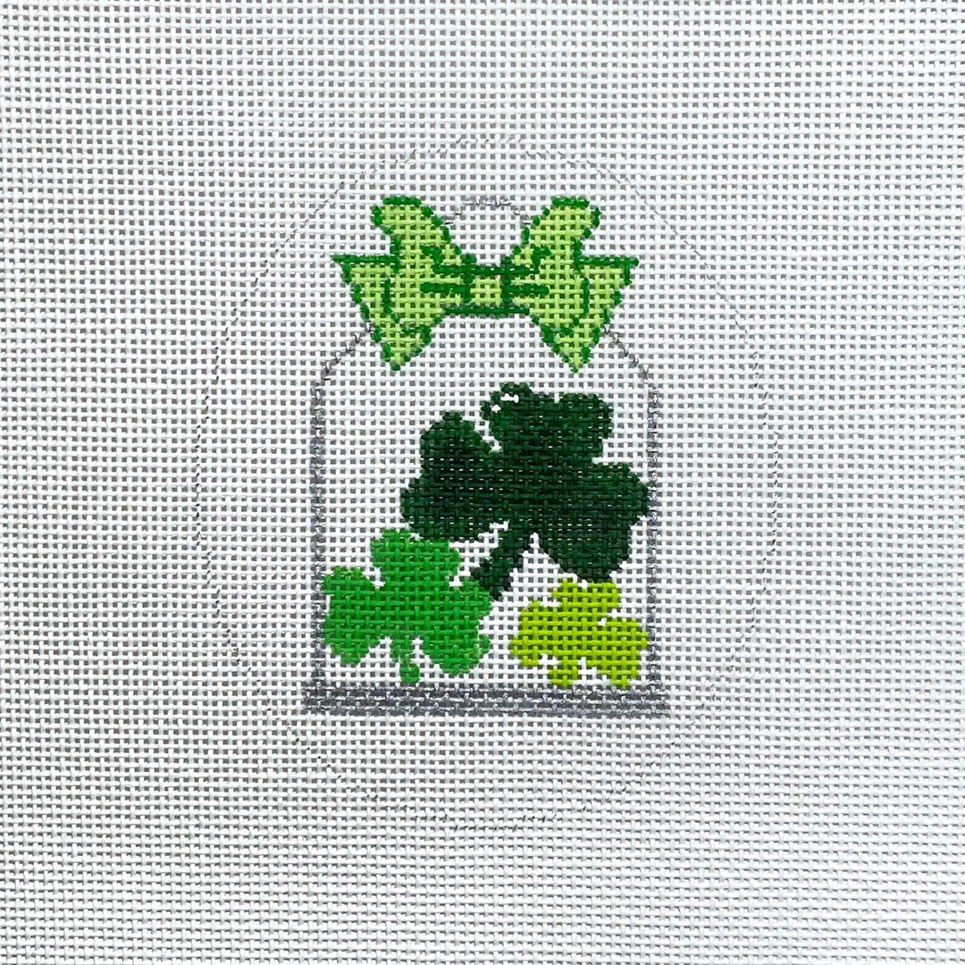Hand Painted Shamrock Cloche Needlepoint Canvas by Mypinksugarlife - Etsy